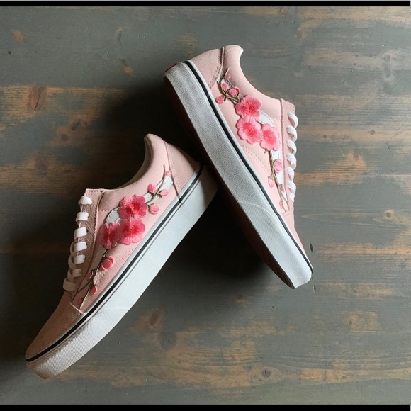 Vans | Shoes | Cherry Blossom Custom Vans Pink All Sizes | Poshmark